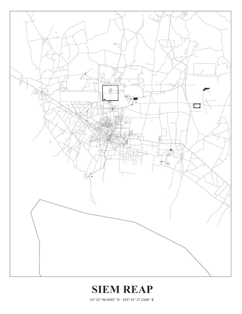 Detailed Map of Siem Reap's Intricate Street Network | Jiffy Designs