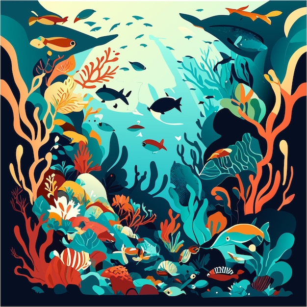 Vibrant Underwater Ecosystem Teeming with Diverse Marine Life | Jiffy ...