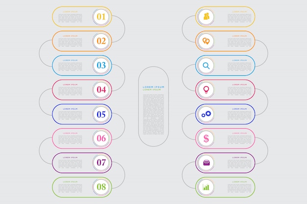 Stylized Infographic Design with Numbered Bubbles and Icons | Jiffy Designs