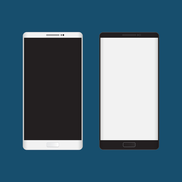 Sleek and Minimalist Smartphone Displays on Solid Blue | Jiffy Designs