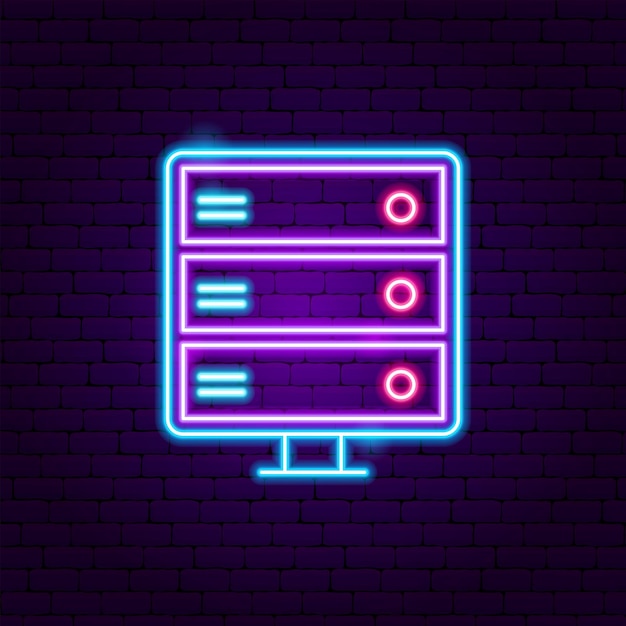 Vibrant Neon Server Rack Icon | Jiffy Designs