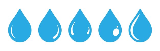 Vibrant Collection of Stylized Water Droplet Icons | Jiffy Designs