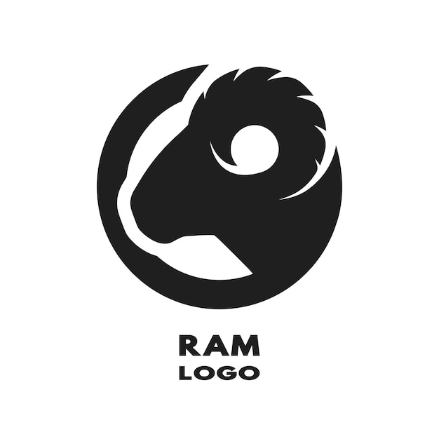 Powerful Silhouette of a Majestic Ram in Circular Design | Jiffy Designs