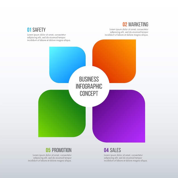 Vibrant Quadrants of a Dynamic Business Infographic | Jiffy Designs