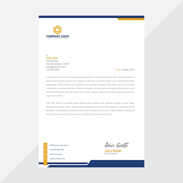 Elegant Company Letterhead with Minimalist Star Logo Design | Jiffy Designs