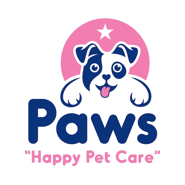 Cheerful Puppy Logo with 'Happy Pet Care' Tagline | Jiffy Designs
