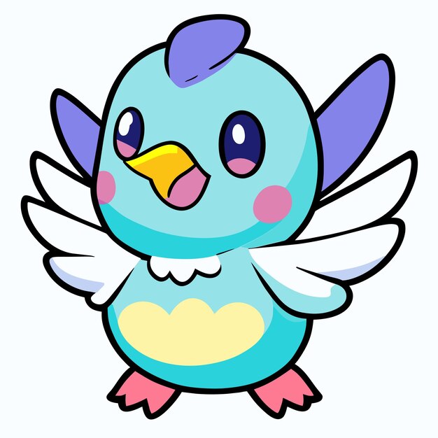 Adorable Winged Cartoon Bird with Vibrant Colors | Jiffy Designs