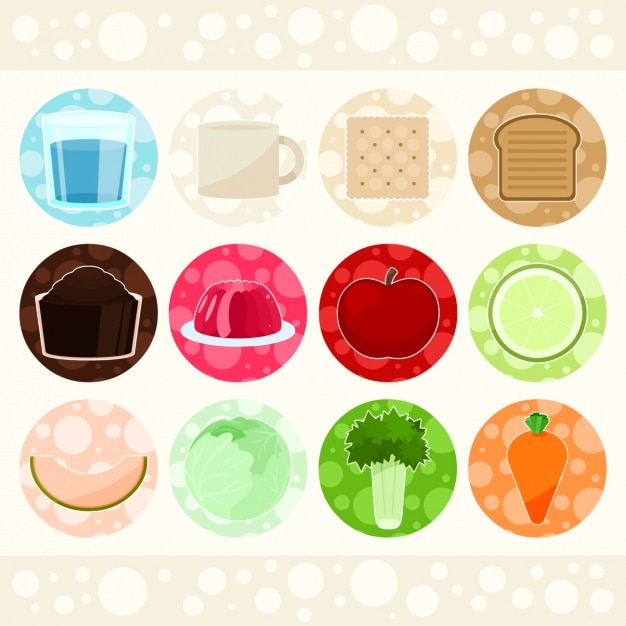 Vibrant Culinary Circles: A Delightful Assortment of Iconic Food Icons ...
