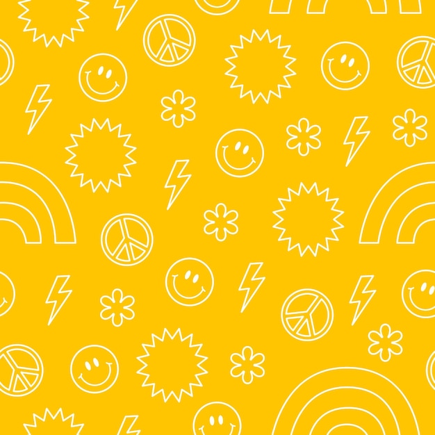 Radiant Positivity: A Cheerful Pattern of Suns, Smiles, and Symbols ...