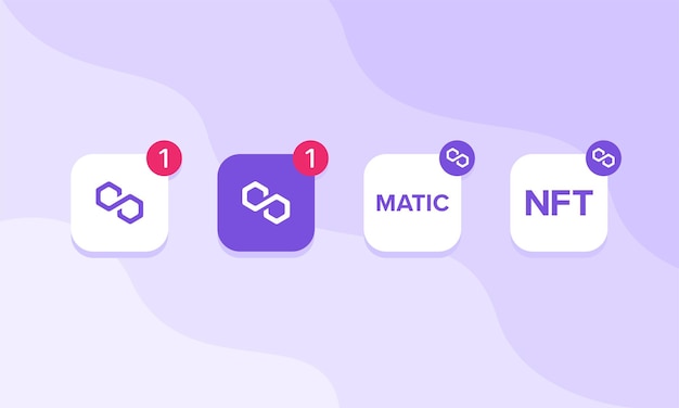 Vibrant Cryptocurrency Symbols: Blockchain, Matic, and NFT Concepts ...