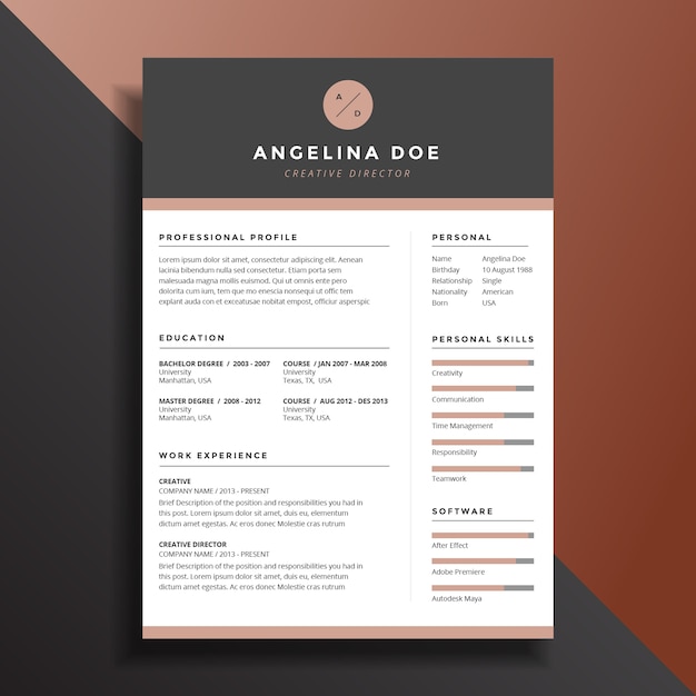 Elegant Resume Template with Minimalist Design and Subtle Branding ...