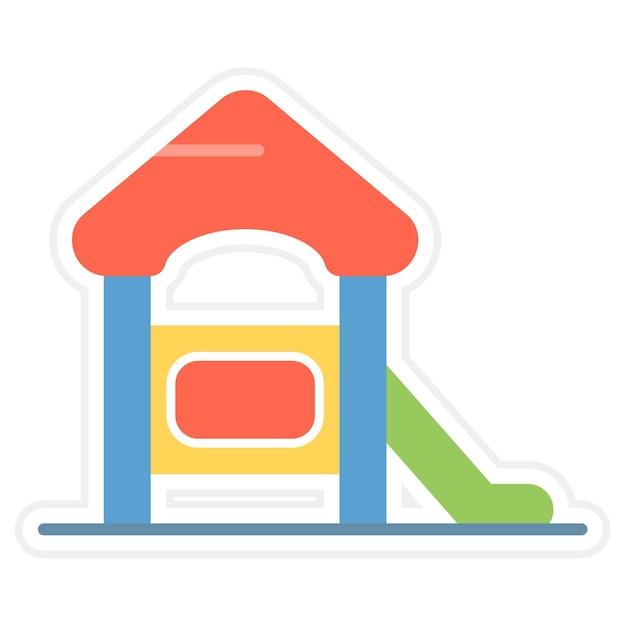 Vibrant Geometric Playground Structure with Slide | Jiffy Designs