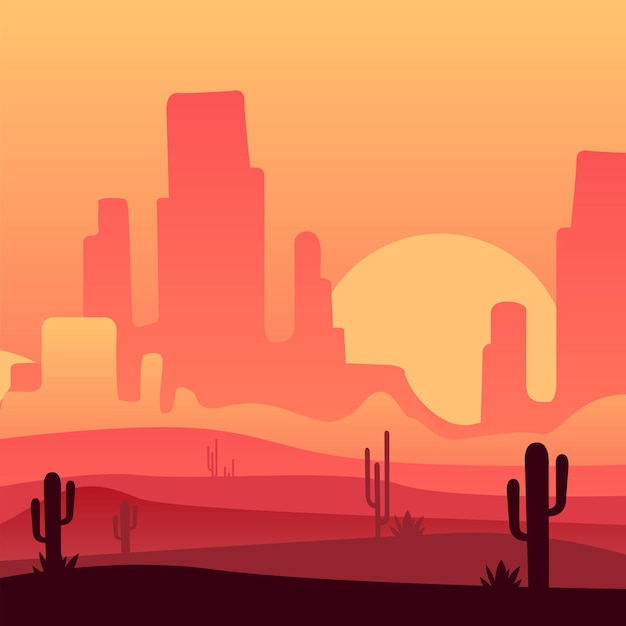 Vibrant Desert Skyline at Sunset | Jiffy Designs