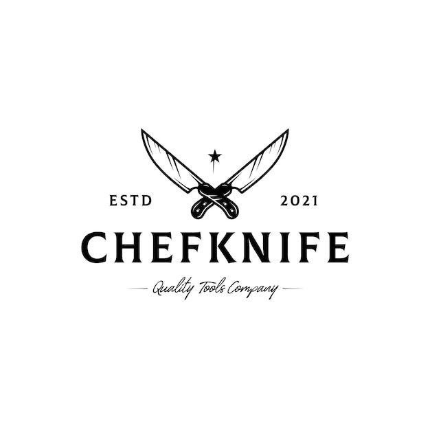 Elegant Crossed Knives Logo with Vintage Company Branding | Jiffy Designs