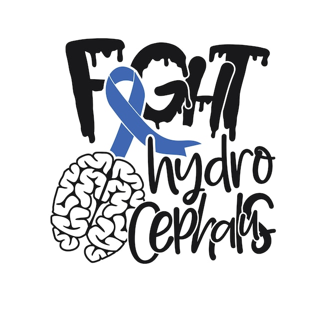 Powerful Awareness Ribbon and Brain Illustration for Hydrocephalus ...