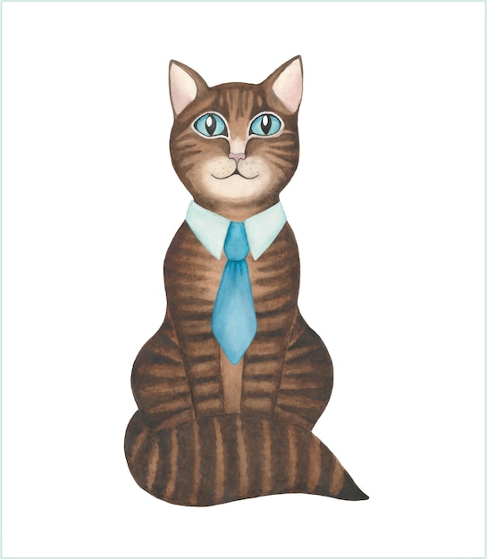 Debonair Tabby Cat in Crisp Suit and Tie | Jiffy Designs