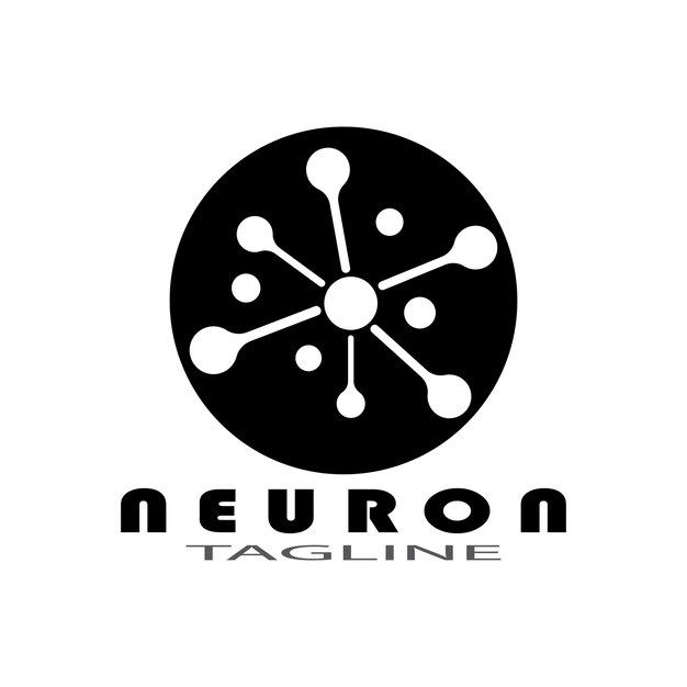 Minimalist Neuron Emblem with Striking Monochrome Design | Jiffy Designs