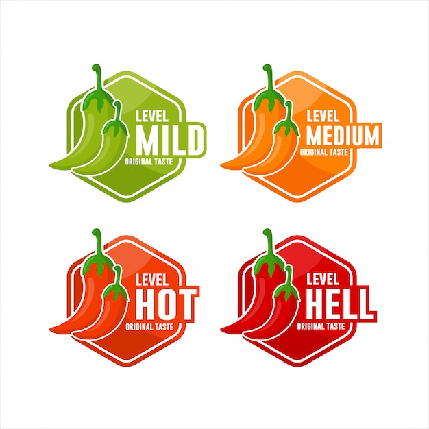 Vibrant Chili Pepper Labels with Spice Level Indicators | Jiffy Designs