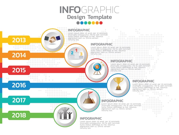 Infographic Design Template with Yearly Timeline and Icons | Jiffy Designs