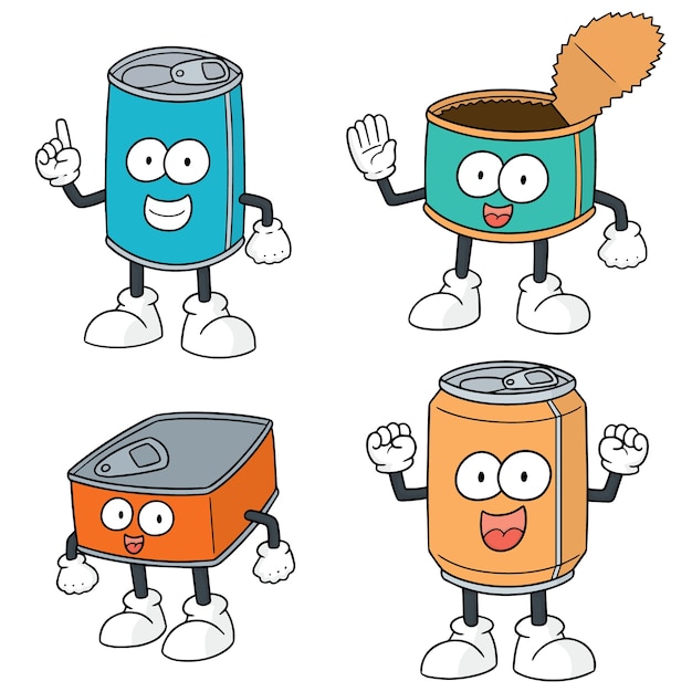 Whimsical Cartoon Cans with Expressive Faces and Personalities | Jiffy ...
