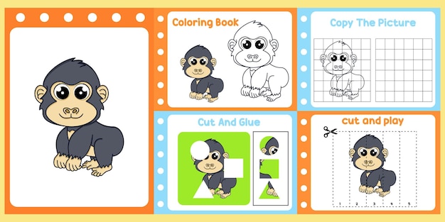 Adorable Monkey Collection: Coloring, Cutting, and Creative Activities ...