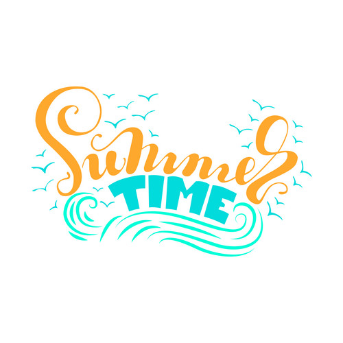 Summer Time Letteriing. Hand Drawn Phrase For Posters Prints Fliers ...