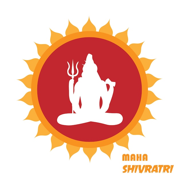 Powerful Deity Shiva Silhouette in Radiant Sun Symbol | Jiffy Designs