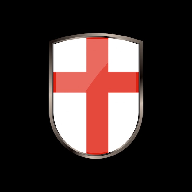 Iconic Red Cross Shield on Black Background | Jiffy Designs
