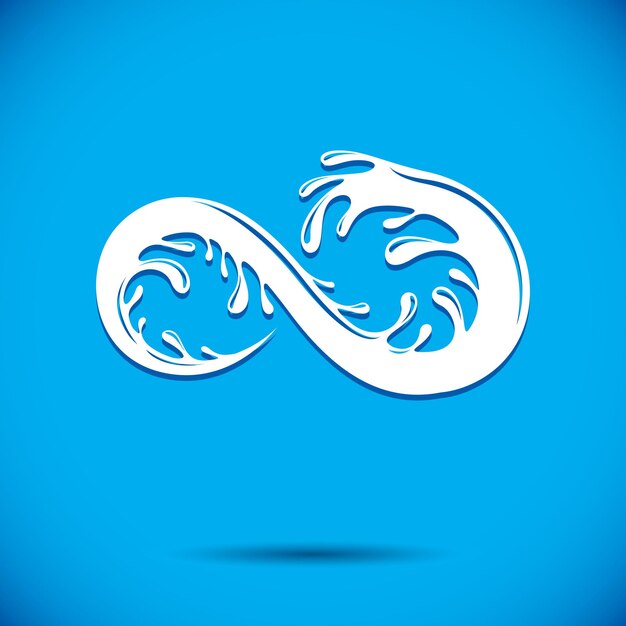 Elegant Infinity Wave Symbol in White on Vibrant Blue | Jiffy Designs