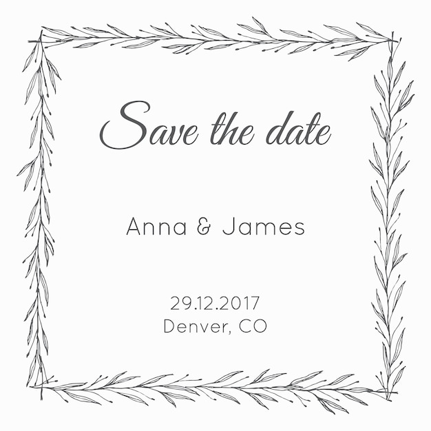 Elegant Save the Date Frame with Botanical Branches | Jiffy Designs