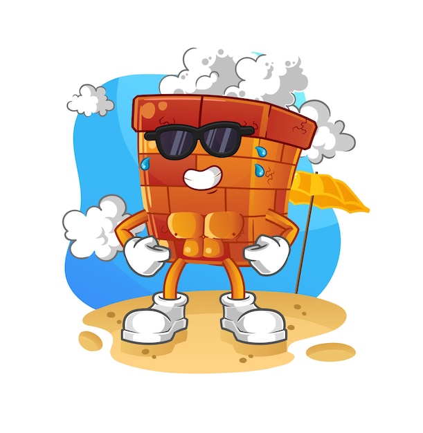 Funky Brick Character Chilling on the Beach | Jiffy Designs