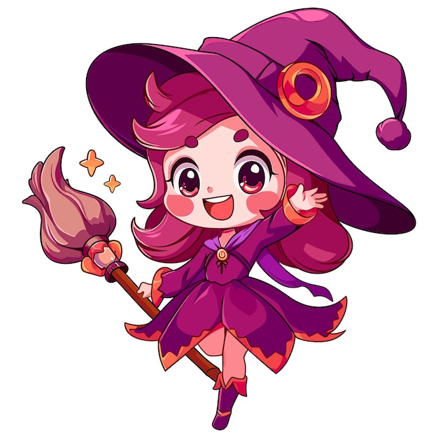 Delightful Witch with Enchanting Wand and Sparkling Charm | Jiffy Designs