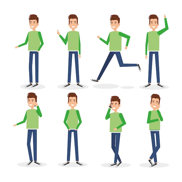 Collection of Diverse Illustrated Character Poses and Expressions ...