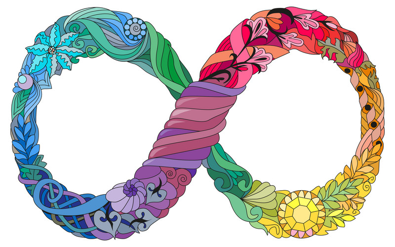Vector Ornamental Infinity Symbol Zentangle Styled, Zentangled Object ...
