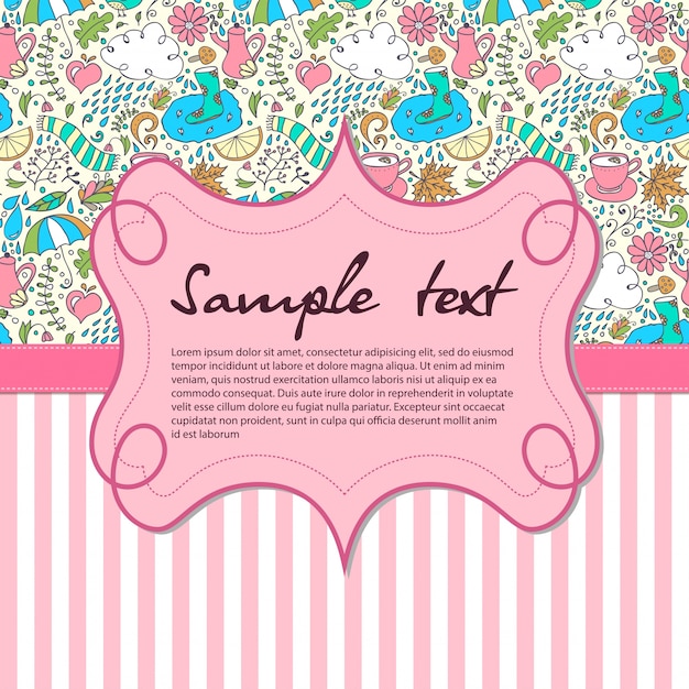 Ornate Floral Pattern with Peacocks and Sample Text Frame | Jiffy Designs