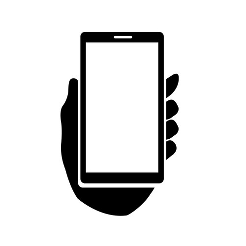 Smartphone In Hand Simple Icon. Vector | Jiffy Designs