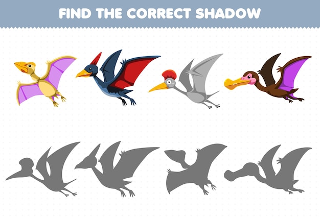 Colorful Pterodactyl Shadows: A Prehistoric Silhouette Puzzle | Jiffy ...