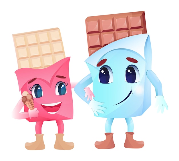 Delightful Chocolate Bars Sharing a Cheerful Moment | Jiffy Designs