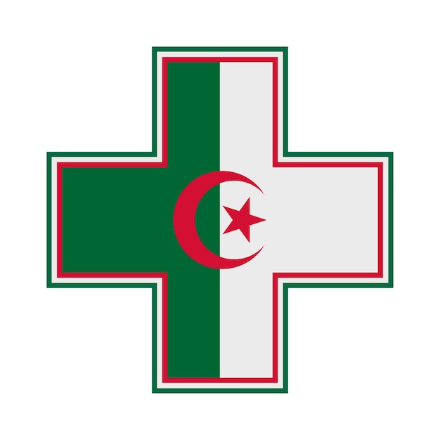 Vibrant Algerian Medical Symbol with Crescent and Star | Jiffy Designs