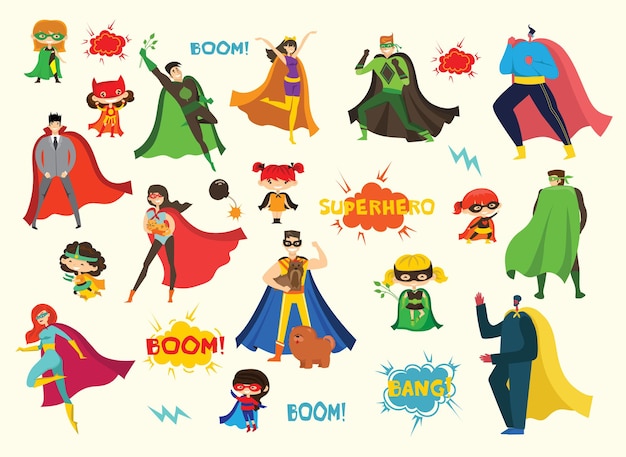 Vibrant Collection of Diverse Superhero Characters and Accessories ...
