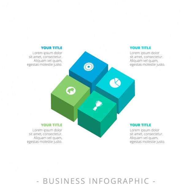Vibrant 3D Cube Infographic with Icons and Text Placeholders | Jiffy ...