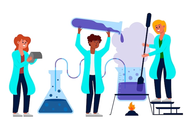 Vibrant Scientists Conducting Colorful Experiments in Lab | Jiffy Designs