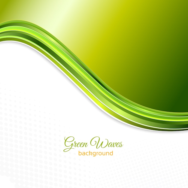 Abstract Green Wave Design with Curved Lines and Text | Jiffy Designs