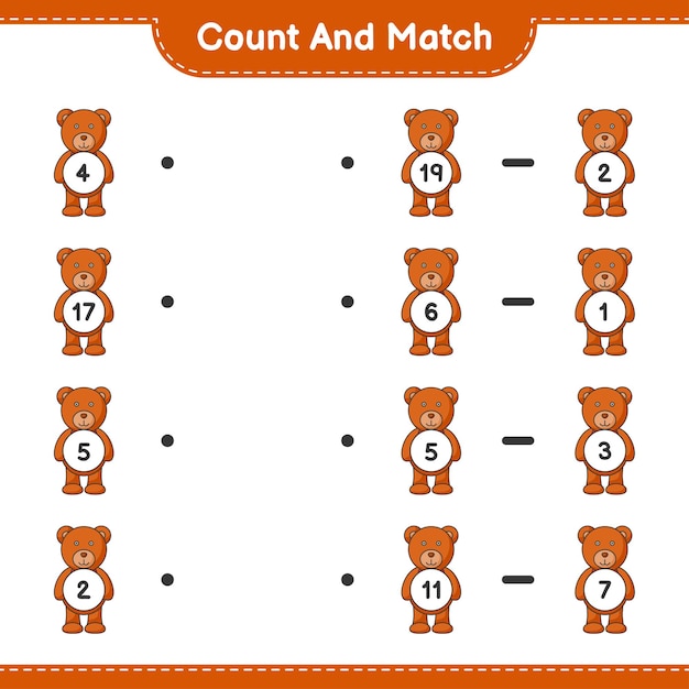 Adorable Bear Counting and Matching Game | Jiffy Designs