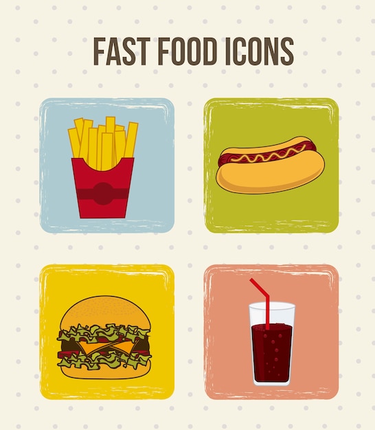 Vibrant Collection of Classic Fast Food Icons | Jiffy Designs