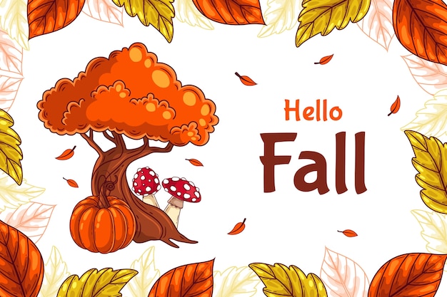 Vibrant Autumn Leaves and Whimsical Fall Tree Illustration | Jiffy Designs