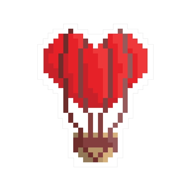 Vibrant Pixel Heart Floating Above Wooden Pedestal | Jiffy Designs