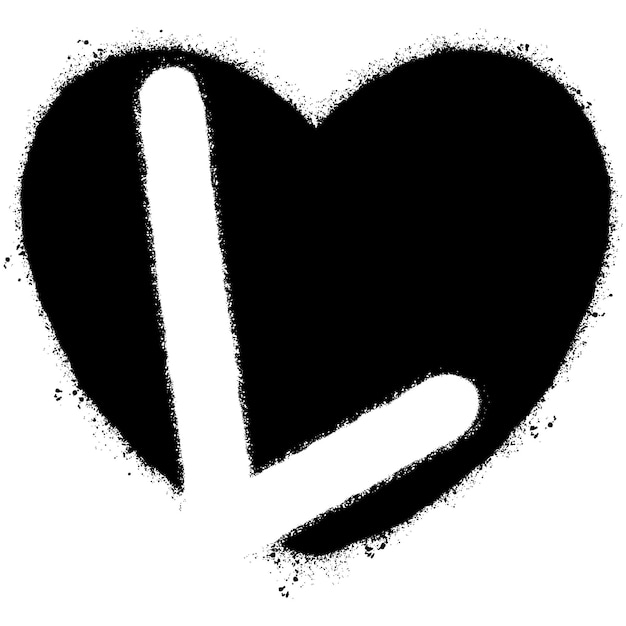 Grunge Heart Silhouette with Textured Edges | Jiffy Designs