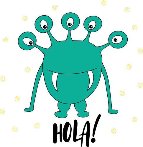 Beautiful Bright Print. Monster With Funny Inscription. Vector ...