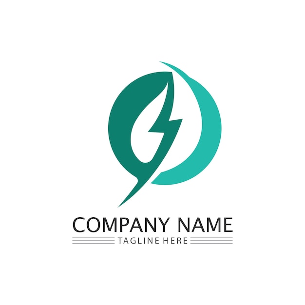 Sleek Leaf-Inspired Electricity Logo in Teal | Jiffy Designs